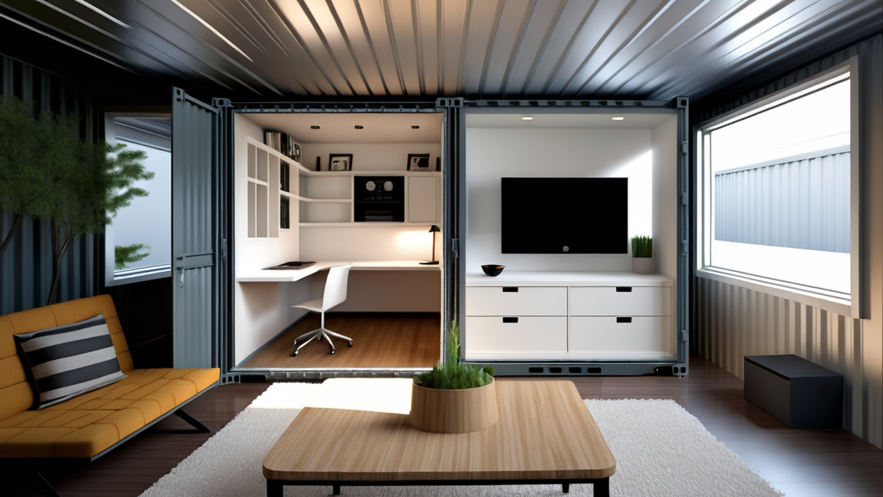 Modern studio apartment design in shipping container interio... by ...