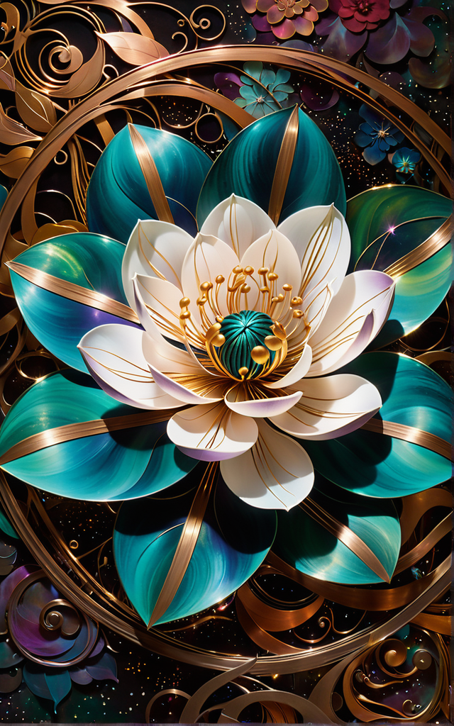 Flower entangled in bronze yarn by K. Ingrid - Playground