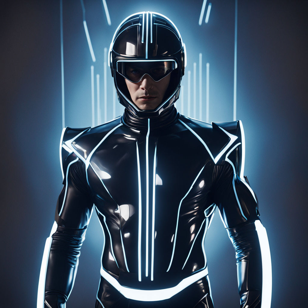 TRON style actor Bruce Boxlitinier 80s on Art deco technolo... by Renda ...