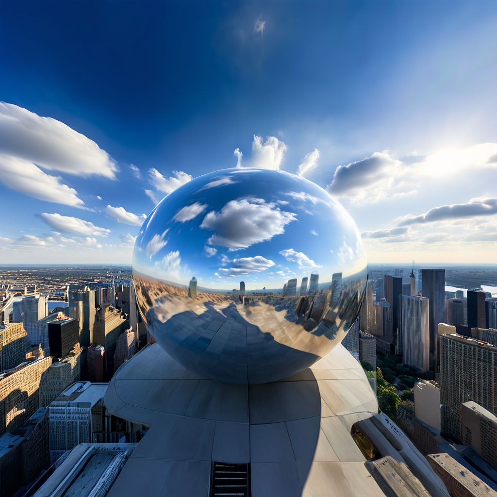 Realistic aerial view hdri photography of cloud gate by anis... by Will ...