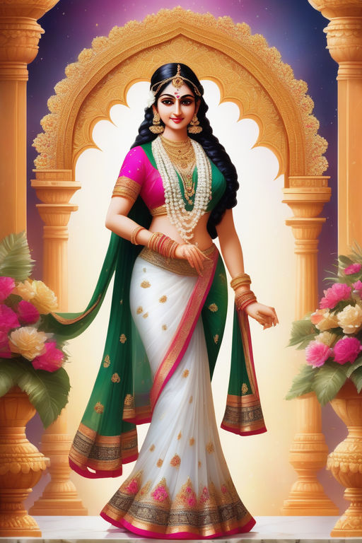 White marble statue of Radha by CHARLIE CREATIONS - Playground