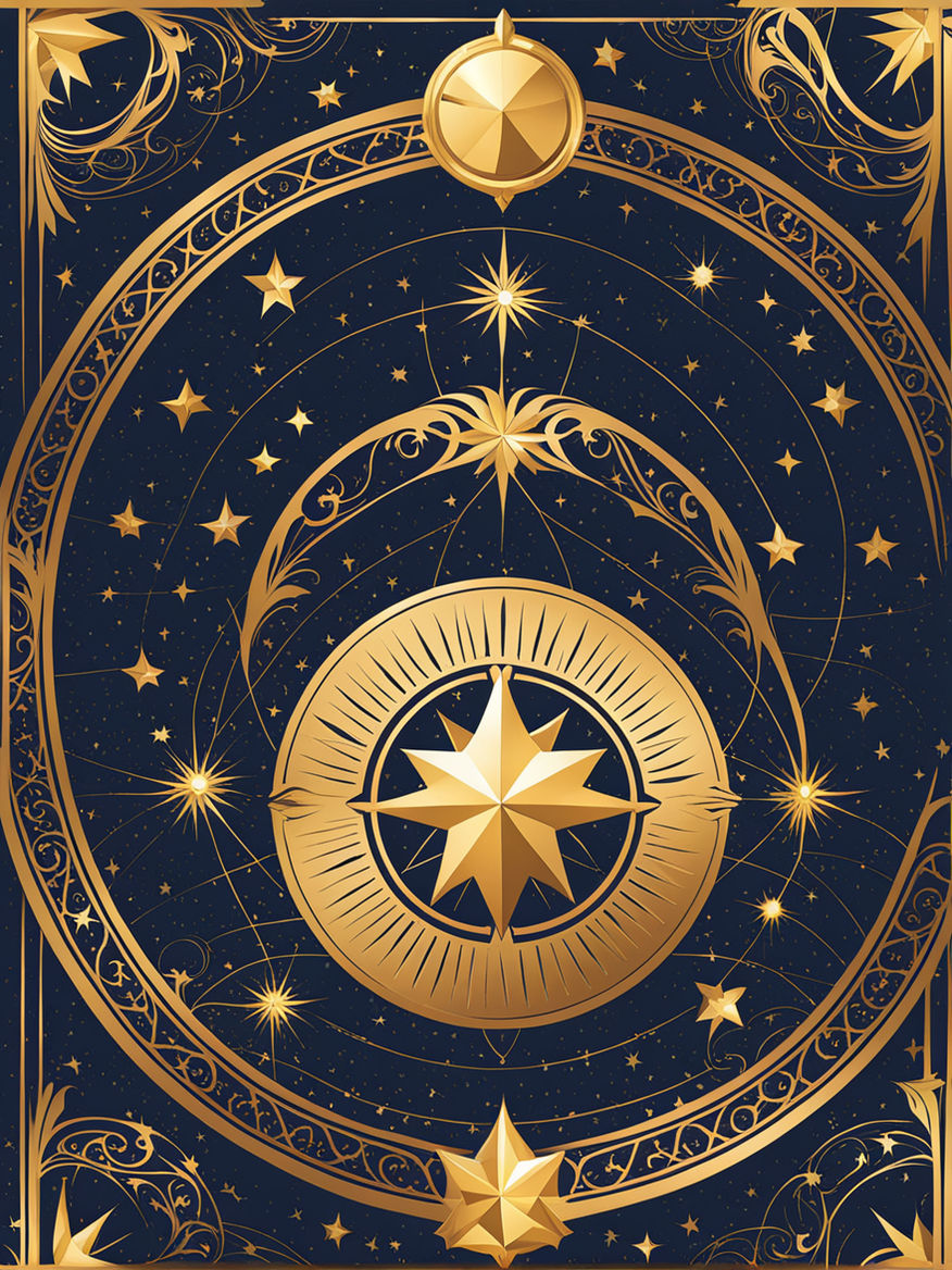 Pattern for the back of a tarot card deck with a celestial t... by ...