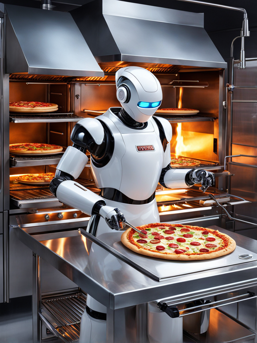 Robot making pizza by johnfromOz - Playground
