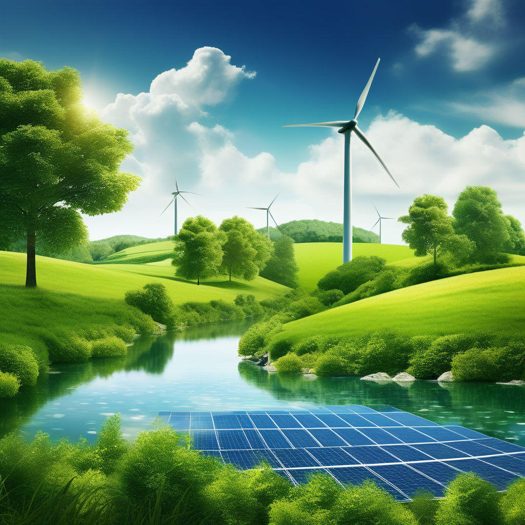 Generate an image that symbolizes renewable energy and susta... by Mark ...