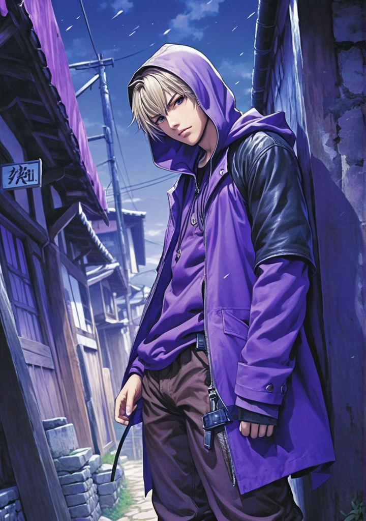 A rustic village scene with a purple rift opens with a prime... by ...