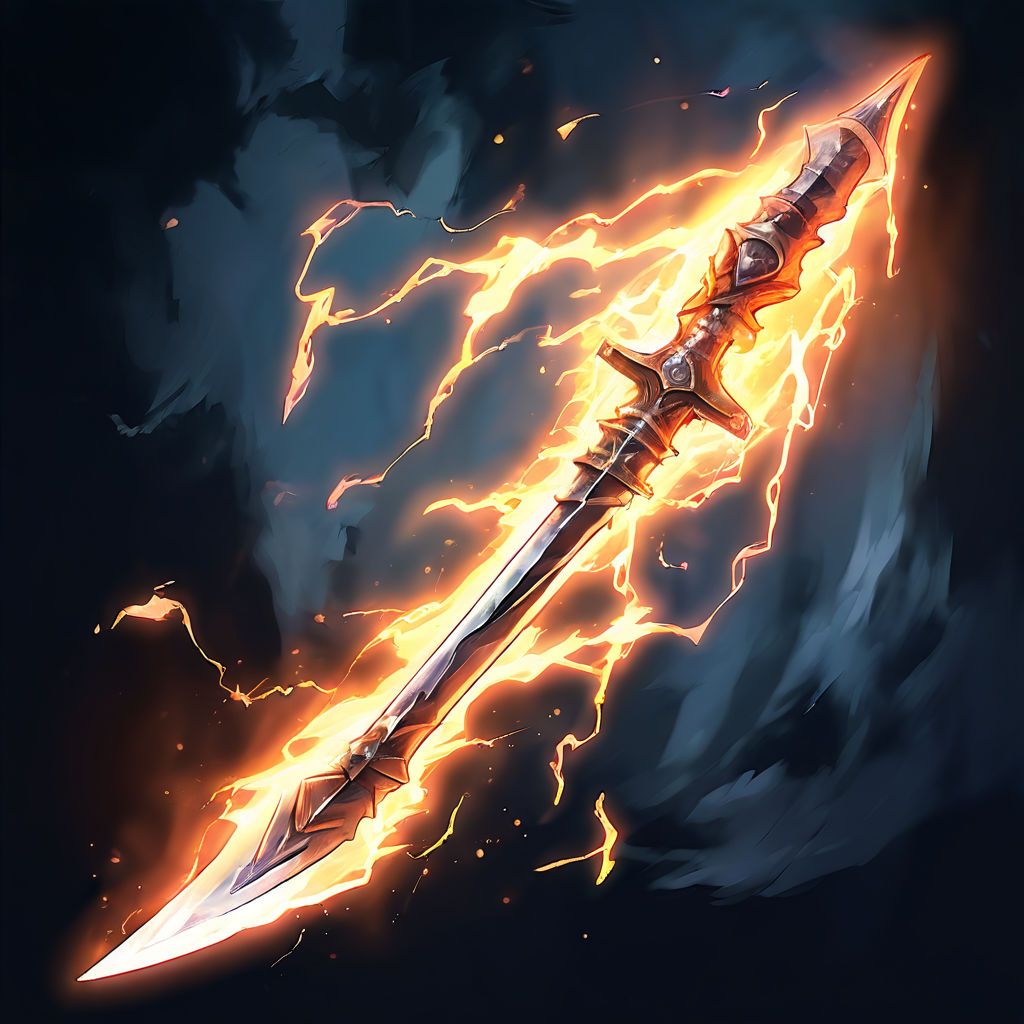 Anime style halberd covered in lightning by The Crow - Playground