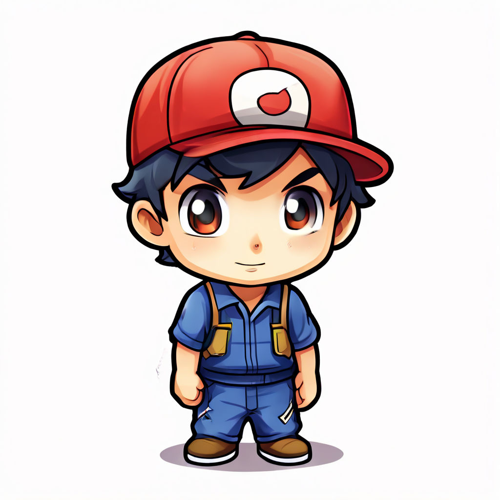Ash ketchum chibi version coloring sketch with white backgro... by Nina ...