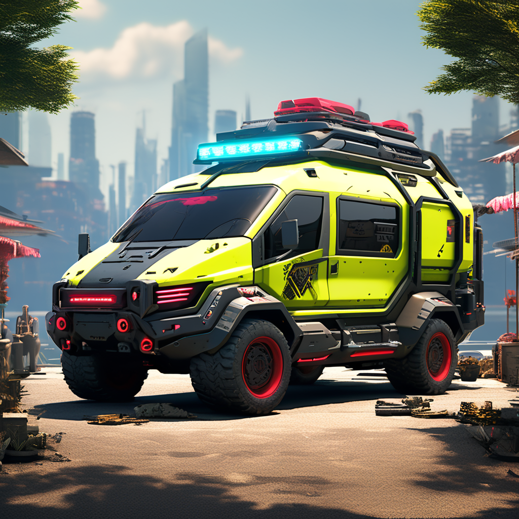 Cyberpunk 2077 cyber van drawing masterpiece by Torgab - Playground