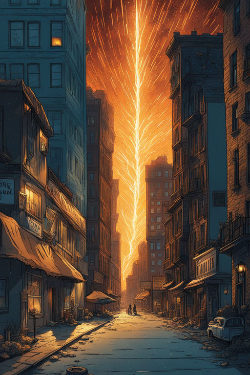 Comic-style artwork depicting the moment when stars fall fro... by Luan ...