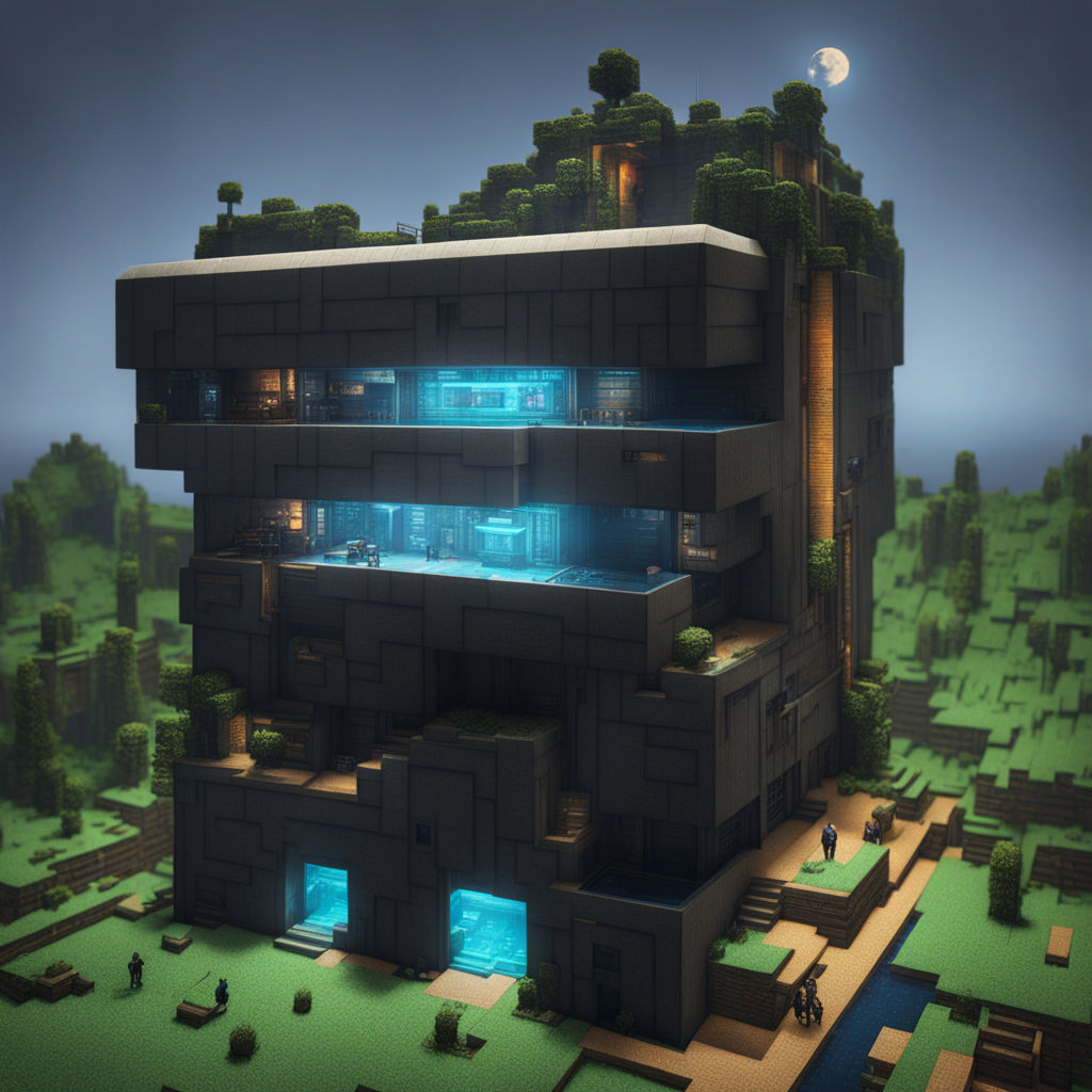 Cyberpunk house Minecraft Art by dustin Retzlaff - Playground