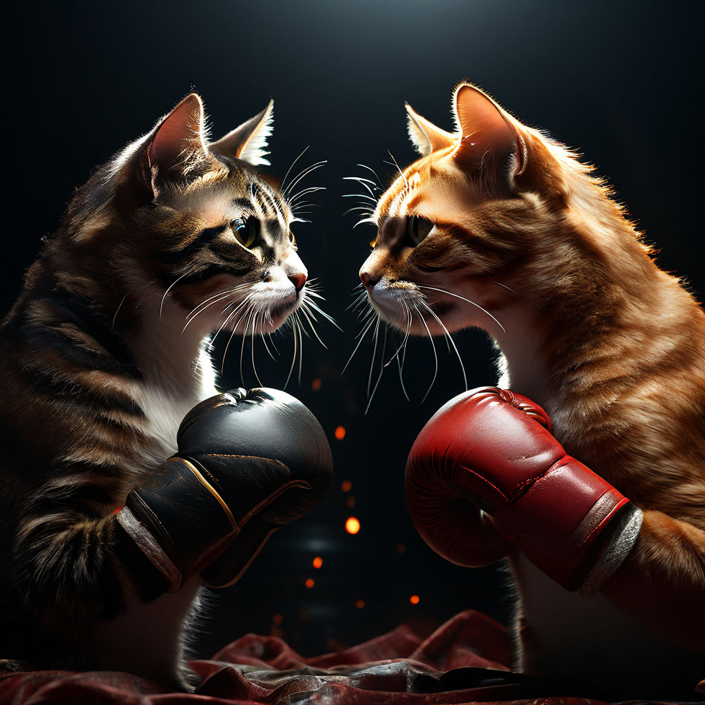 Cat vs cat boxer on the ring by Rosemarie Percol Guerrero percol ...