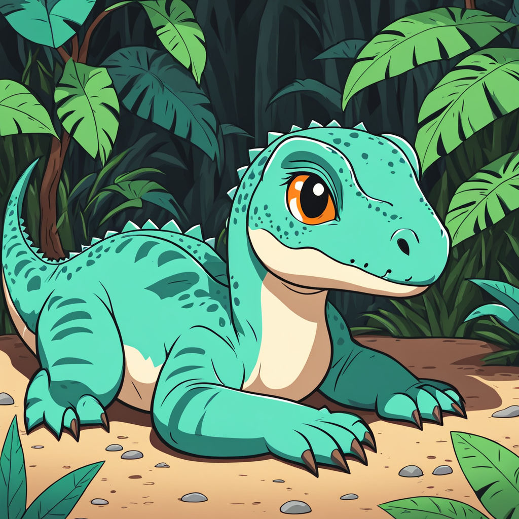 Kawaii cute Velociraptor dinosaur napping drawing by Hortencio Mendes ...