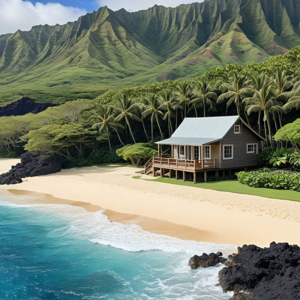 Hawaiian beach with small house by Pred Catchers CA - Playground