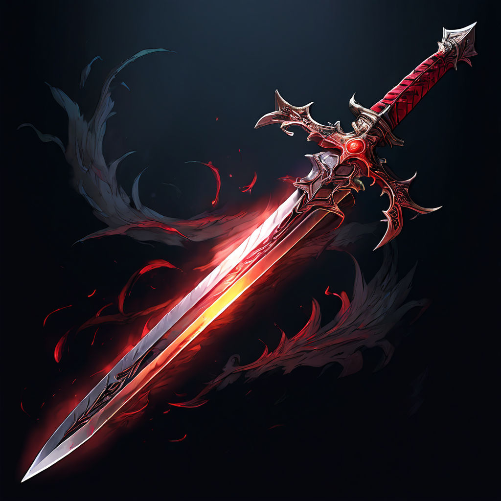 Anime character two swords demon longsword by Brandon Perriatt - Playground