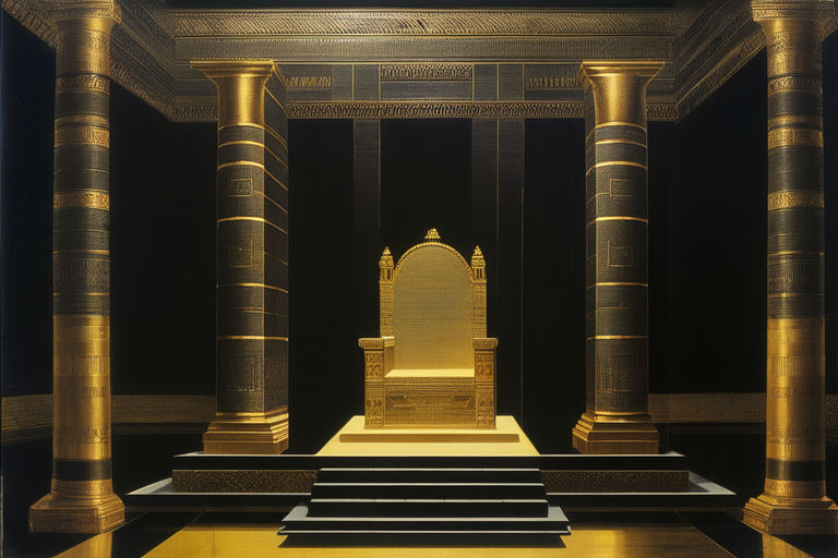The golden throne in the black room. Babylon 1800 BC (19th c... by ...