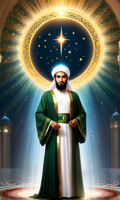 "Generate an image depicting Talhah bin Ubaidillah by Nie Wynarni ...