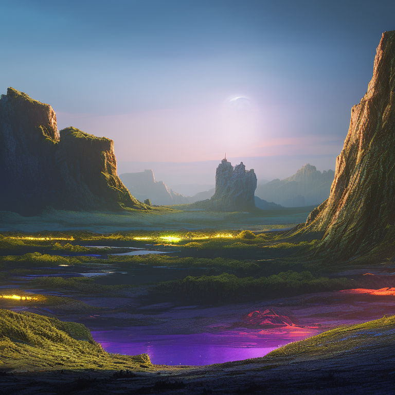 An alien landscape with lush vegetation by Duy meo - Playground