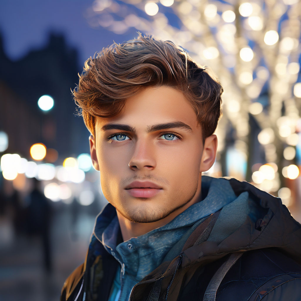 Digital portrait of a 23-year-old man with dark blonde hair by Orhan ...