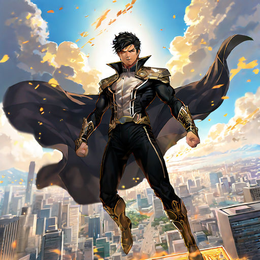 An anime-style digital painting of a muscular male superhero by ...
