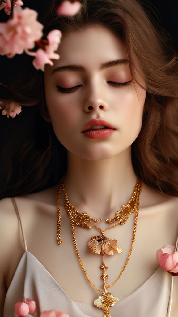 Girl Seductive Face Wearing Tiny Gold Necklace Pale Girl God By Aninghe Dongmin Playground