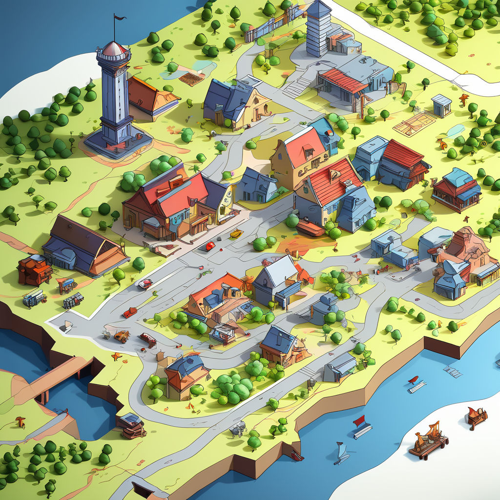 Isometric map illustration and cartoon by ARIFUL ISLAM - Playground