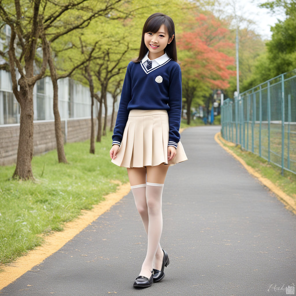 A Cute Middle School Girl In A Short Skirt And Skin Colored By Manchun Louie Playground