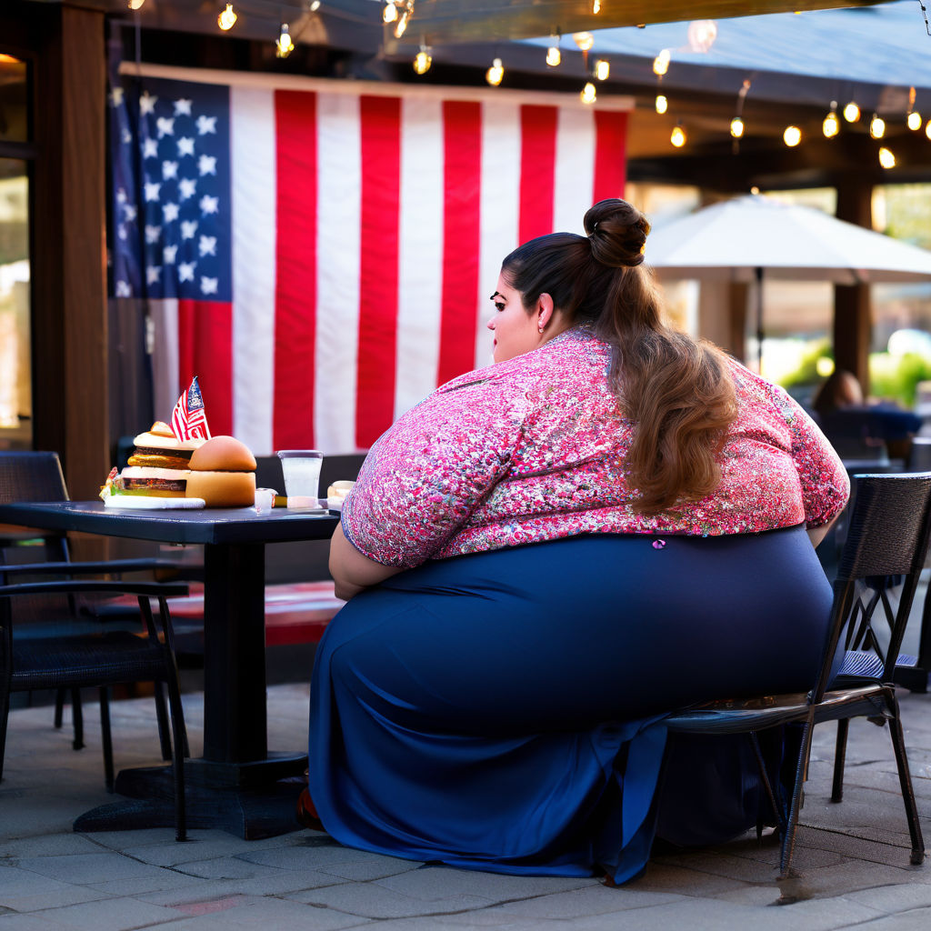 A 700 pound corpulent superfat mom. She is sitting and eatin... by ...