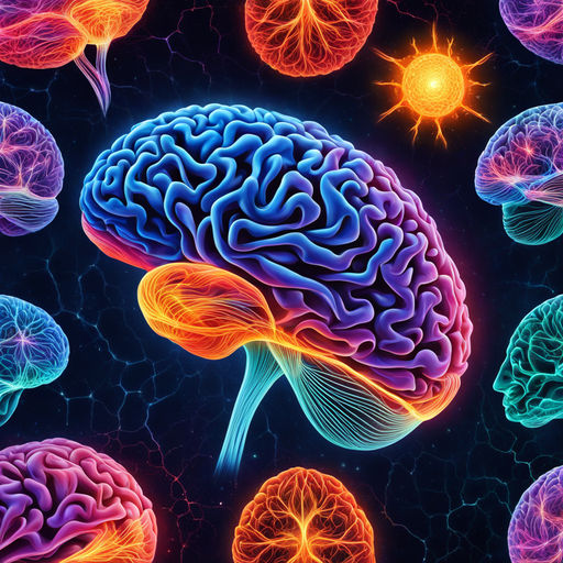 Brain structures animated with vibrant neural activity while... by 러블리연 ...