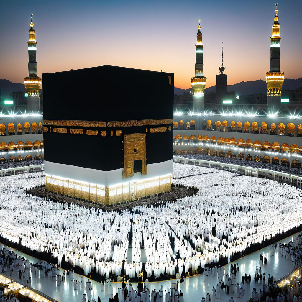 Angels are around the Kaaba and there is a lot of light arou... by ...