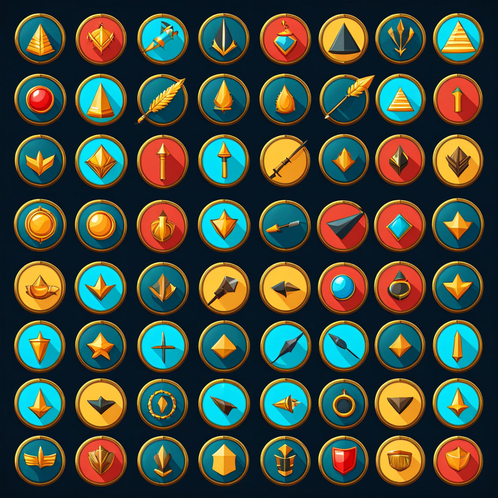 Game icons set .circular arrow. assets sprites ancient egypt... by ...