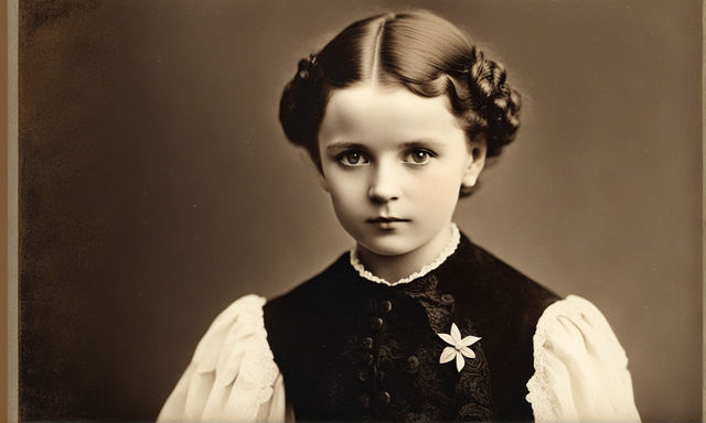 The image shows Marie Curie as a young child in Warsaw by Ai Masitoh ...
