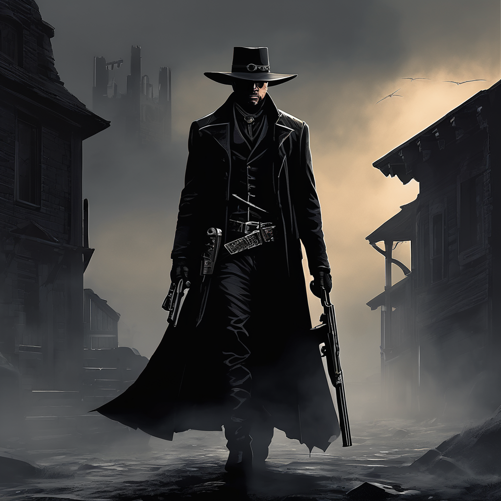 Gothic gunslinger in all black by Roy Horton - Playground