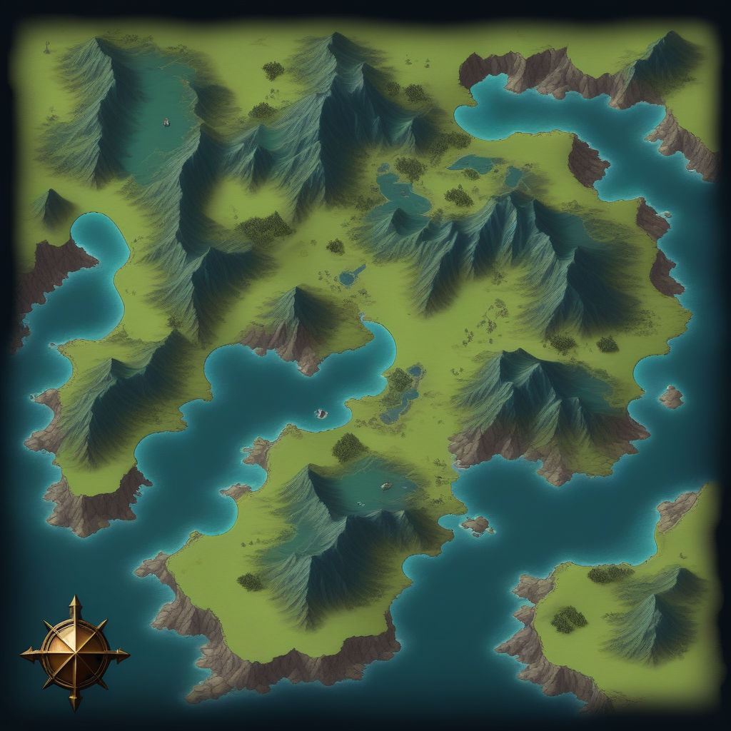 Create a detailed top-down fantasy map for TTRPG gameplay by Jupitar TK ...