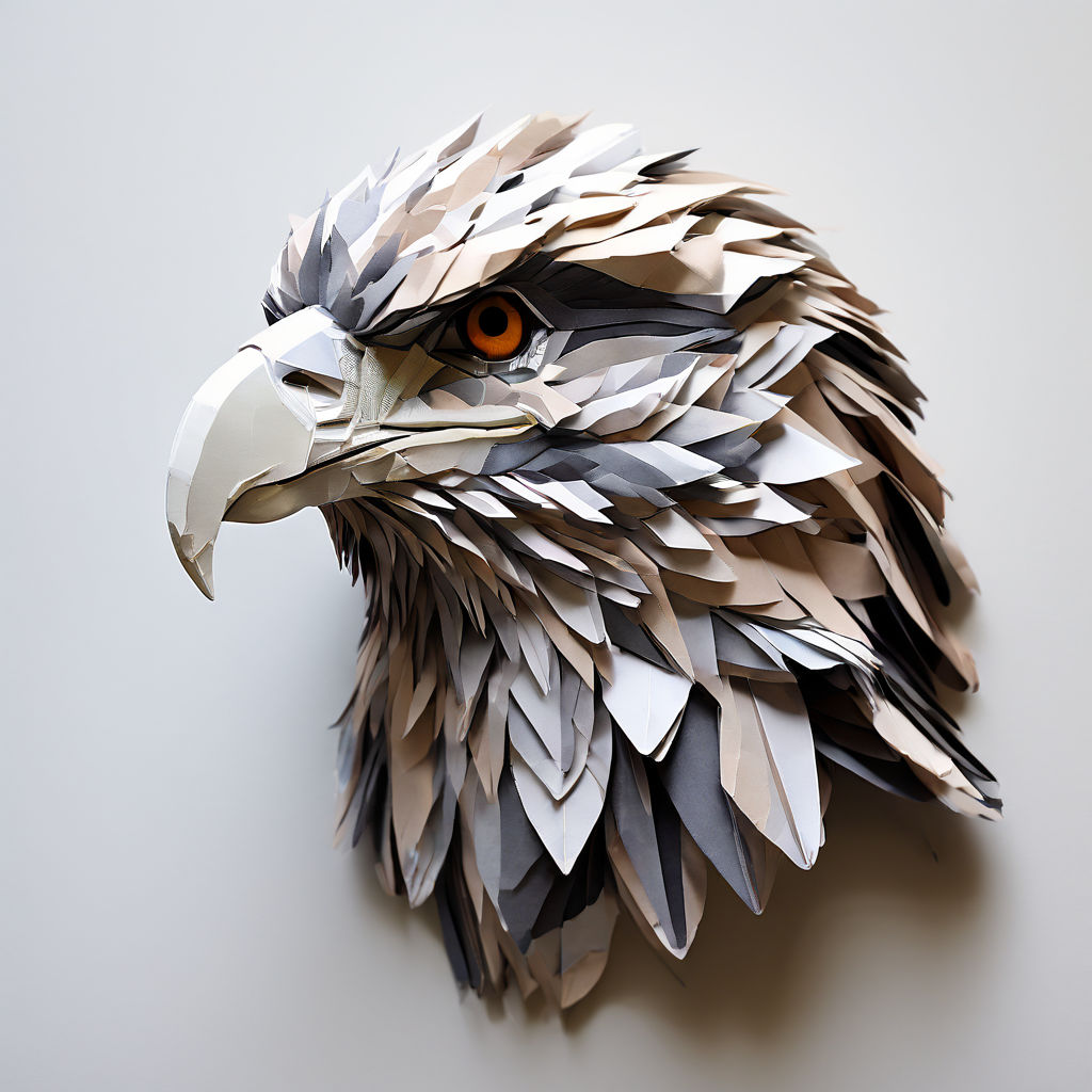 A captivating origami masterpiece of an eagle's head by 이명옥 - Playground