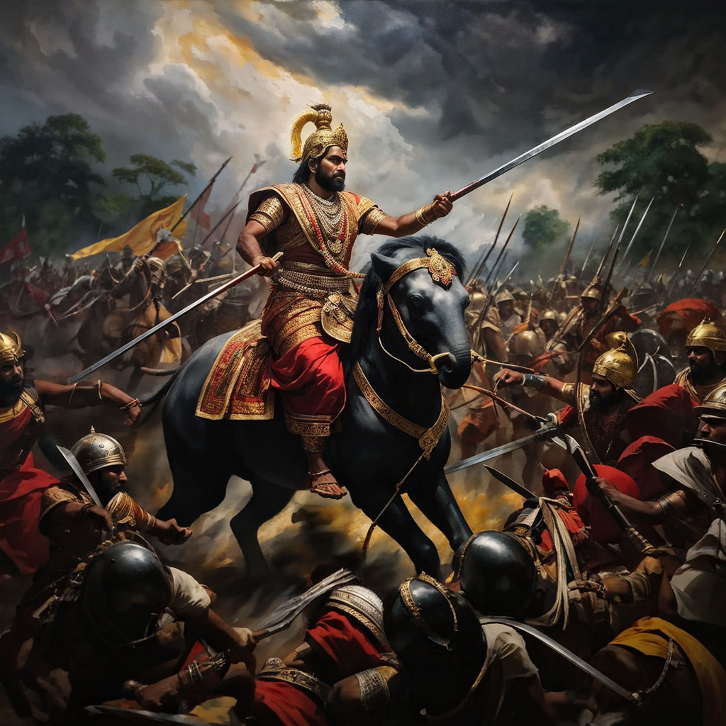 Oil painting depicting intense battle by DHR STUDIO - Playground