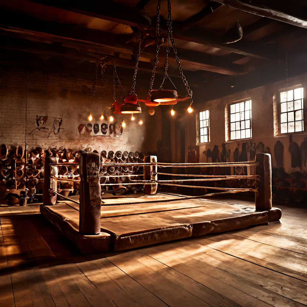 Boxing ring centerpiece in an old school sports gym by Михаил Мелюхов ...