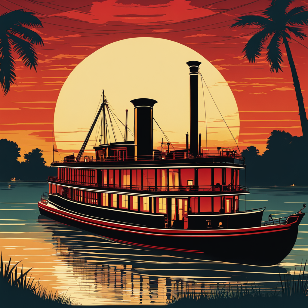 A 1930s streamline modern illustration of a 1920s jazz steam... by ...