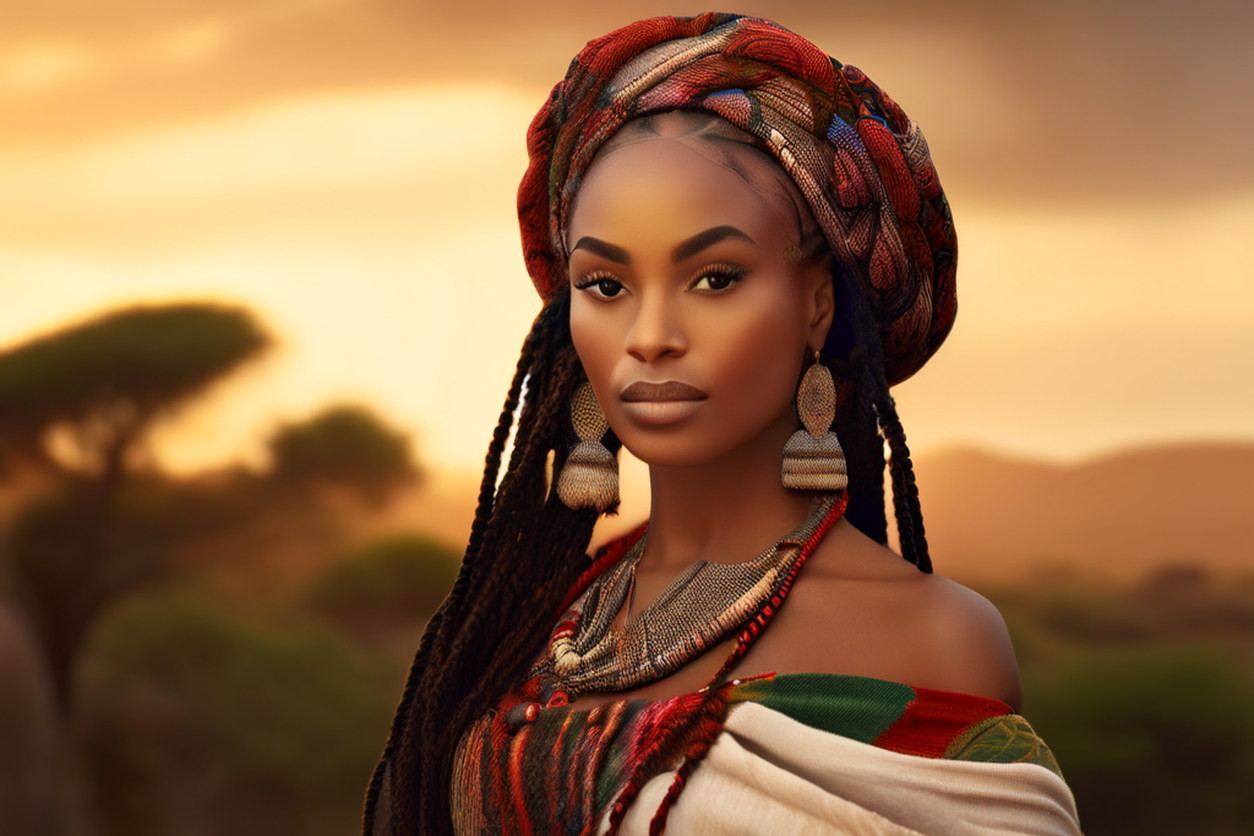 A beautiful face of an elegant African woman with braids by SOULM BeSt ...