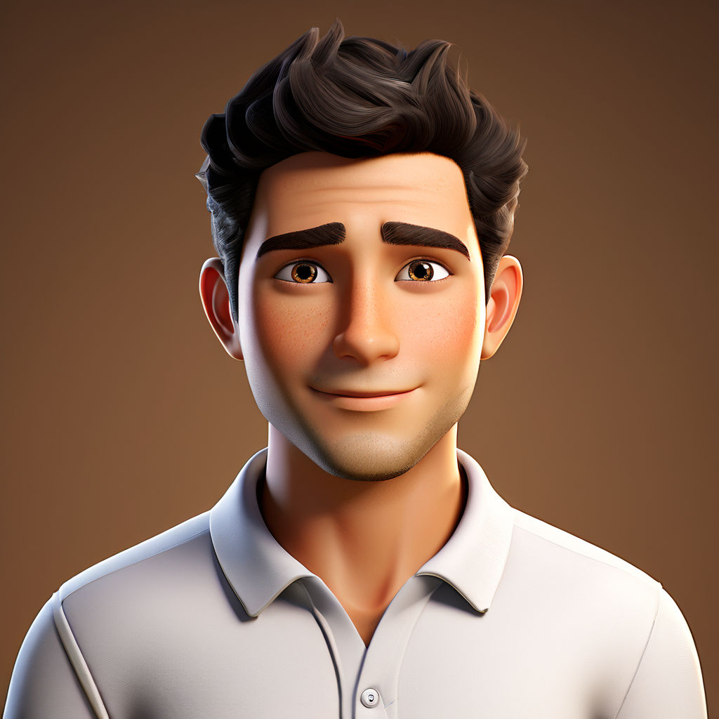 Create a 3d pixar-style portrait image with a clean look and... by Joel ...