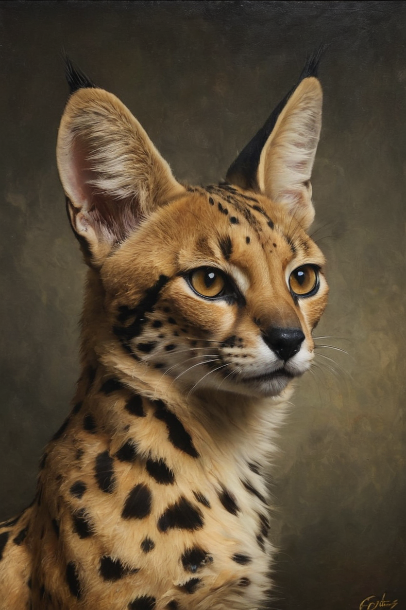 Francisco Goya Painting portrait of a Serval cat by xnihilo777 - Playground