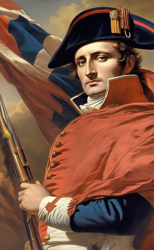 Napoleon Bonaparte standing proudly atop a hill during the B... by ...