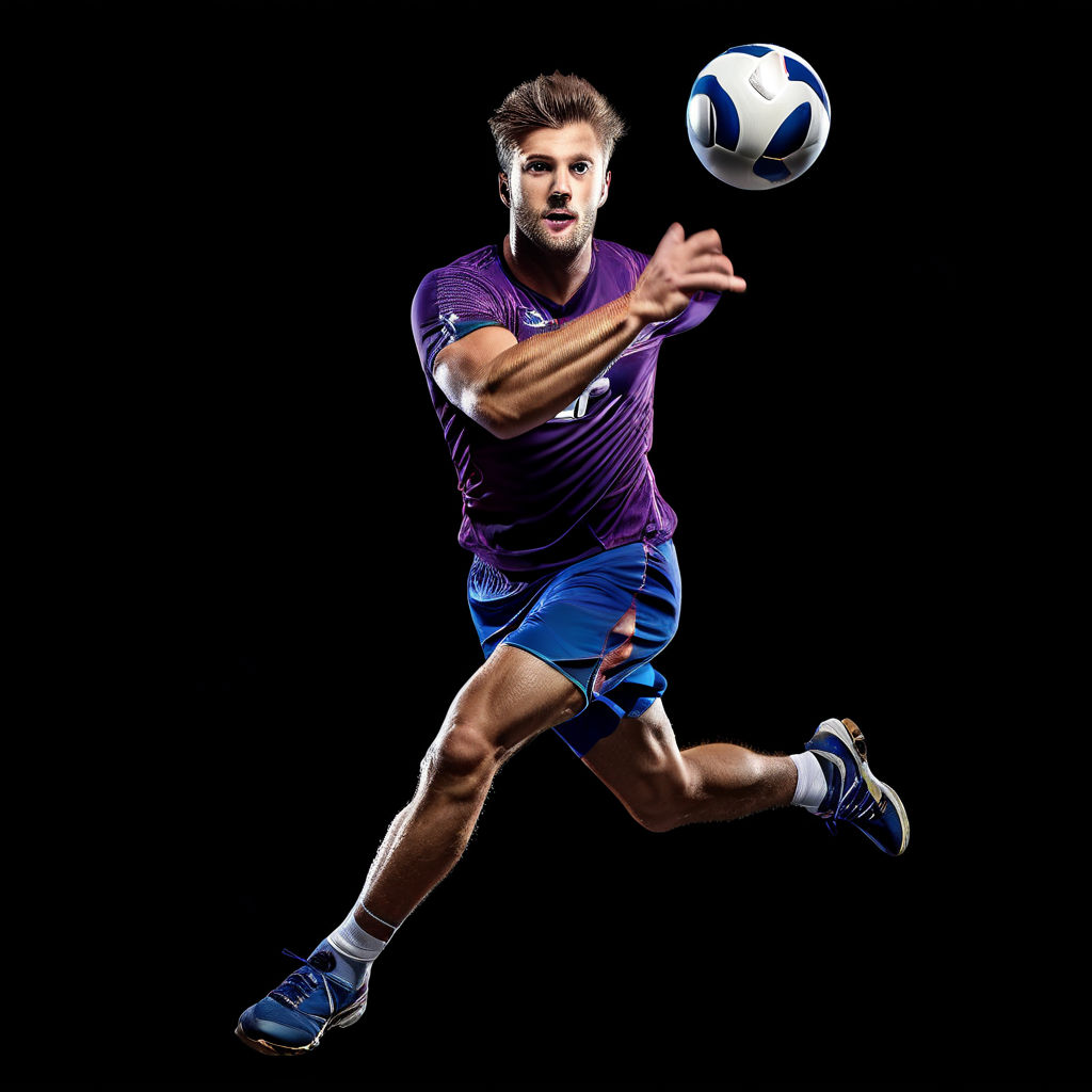 Full body image of a dynamic male volleyball player by Andrei - Playground