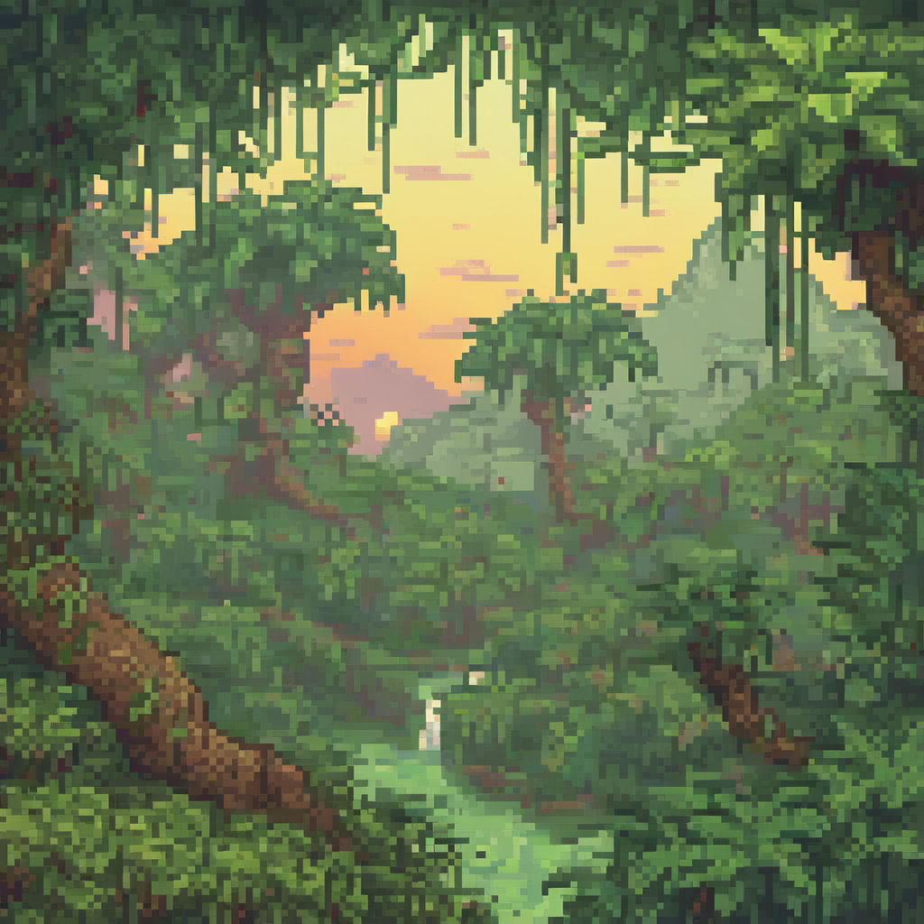 Pixel art sprite capturing a generic jungle landscape by Zoë van ...
