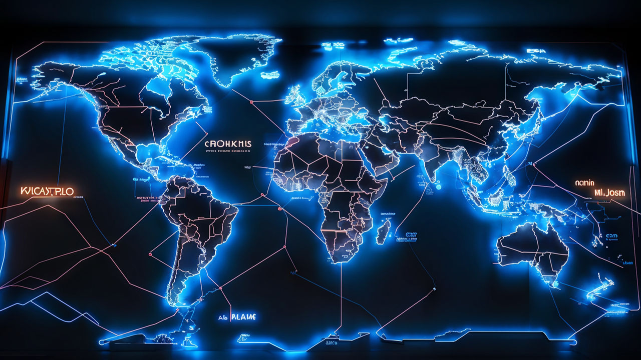 Digital world map by Vortex World - Playground