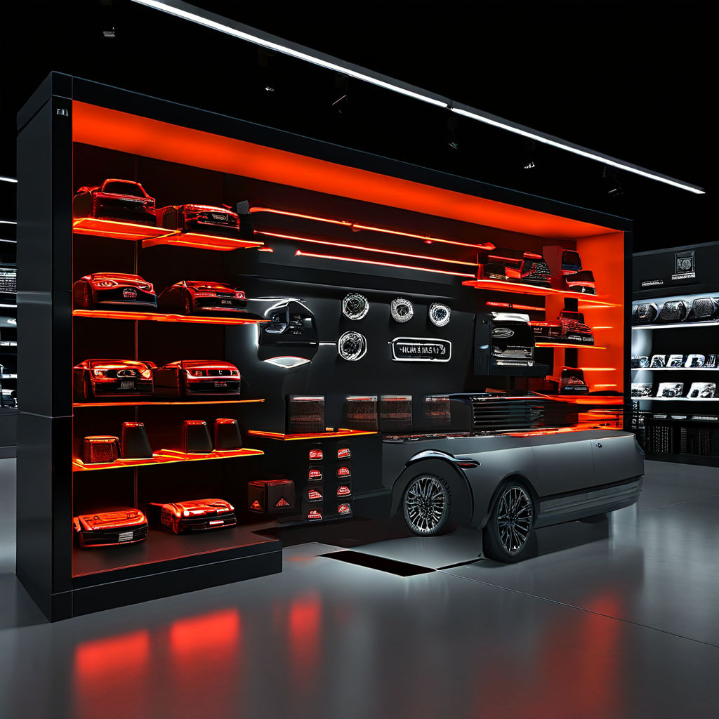 Interior shelving design for an auto parts store themed arou... by A M ...