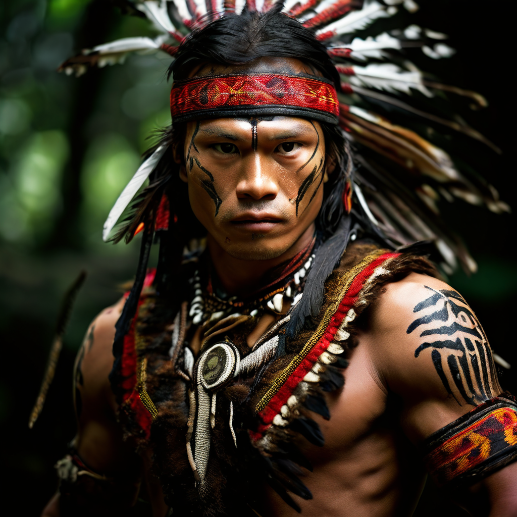 Indigenous sarawak male warrior traditional attire fighting ... by ...
