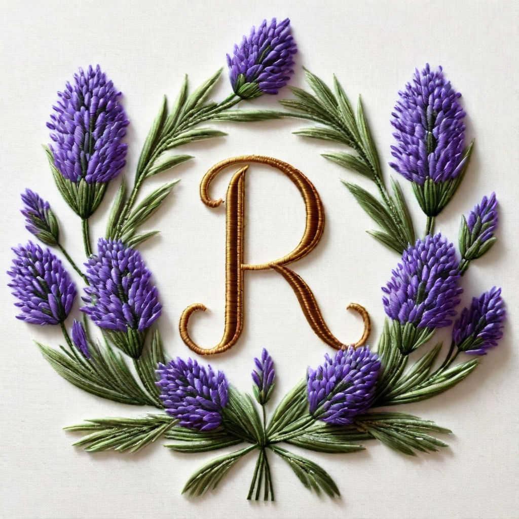Hyper-Realistic Stunning embroidery of a Monogram of A with ... by ...