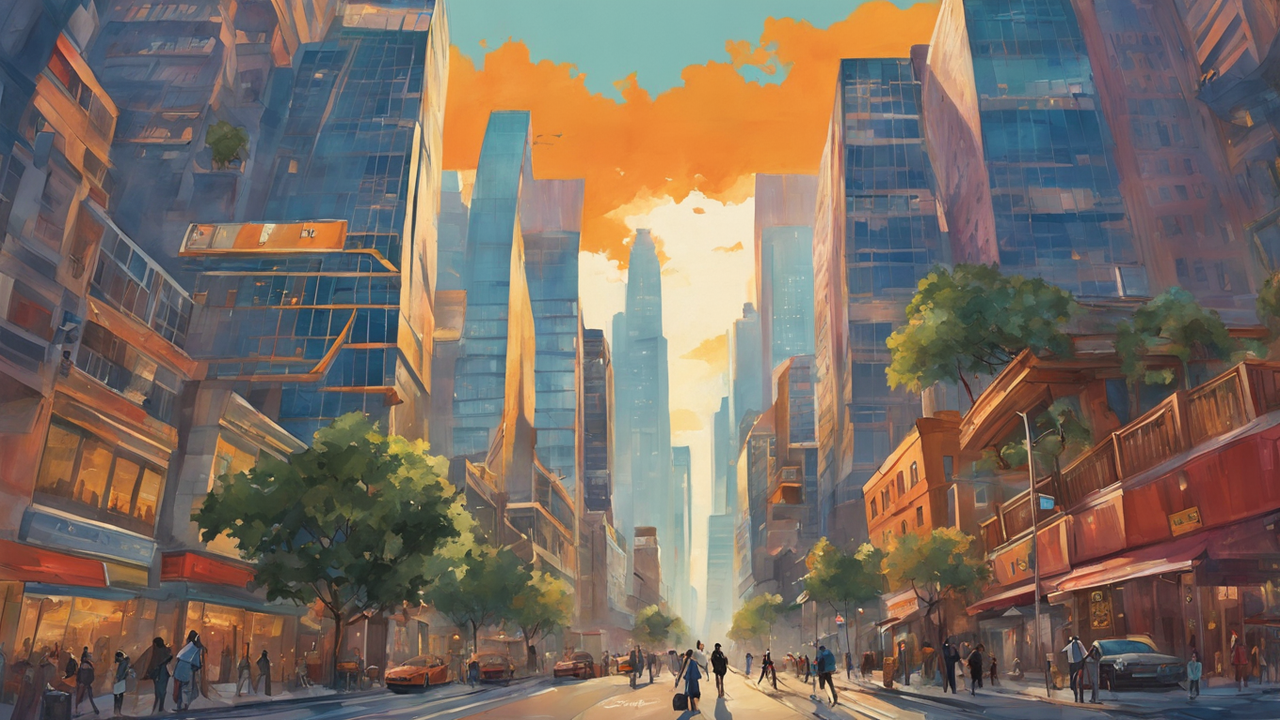 Urban explorers traverse a cityscape saturated with multicul... by WOO ...