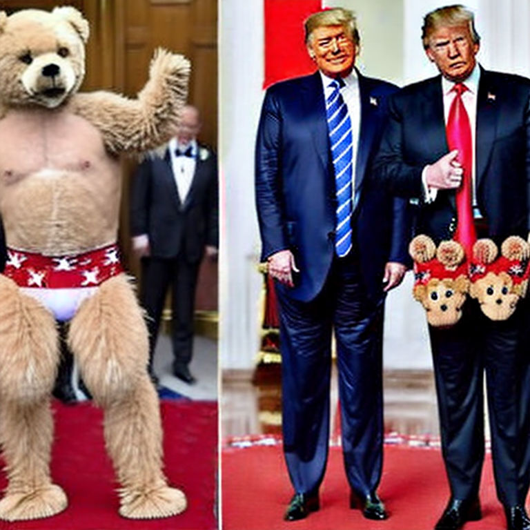 Vladimir Putin and Donald Trump with teddy bears underwear by Ding Dong ...