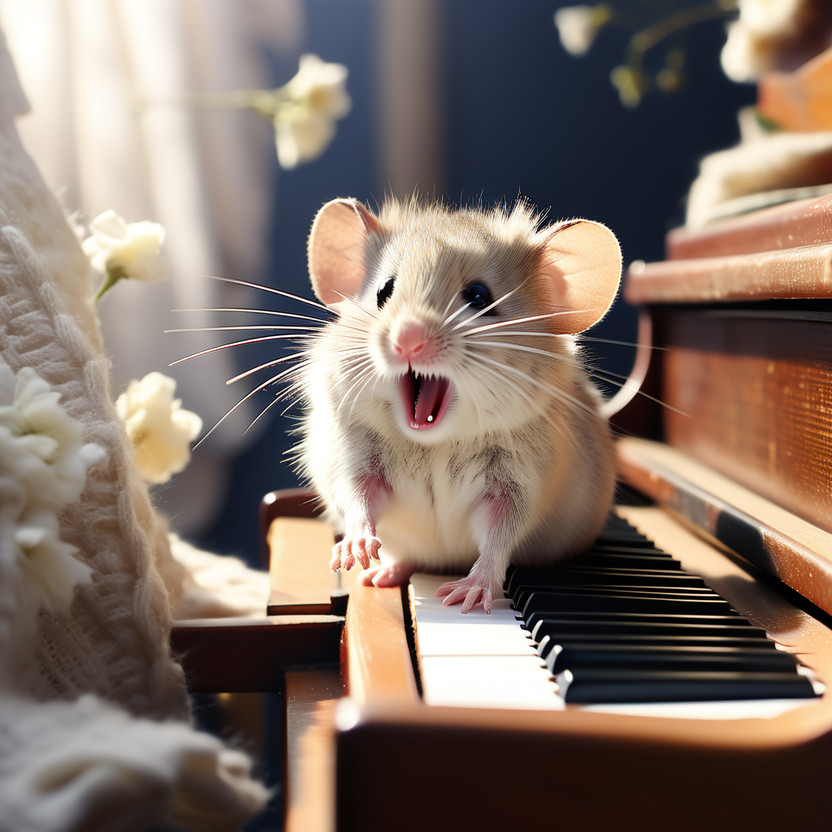 Mouse playing a mouse sized piano. Fluffy and expressive. by Ragnar Jón ...